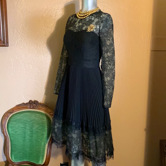 Jjs House Dresses Nwt Jjs House Black Lace Pleated Cocktail Dress